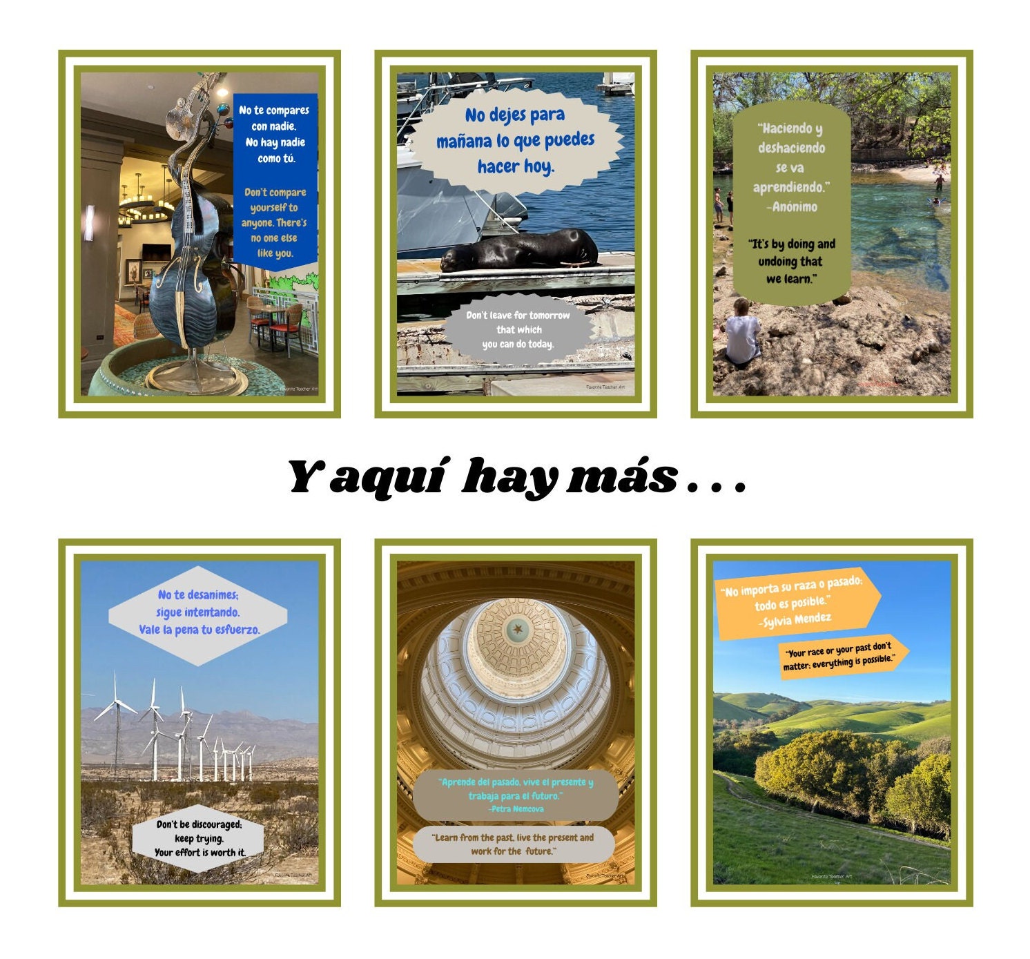 10 Bilingual Motivational Posters - Etsy