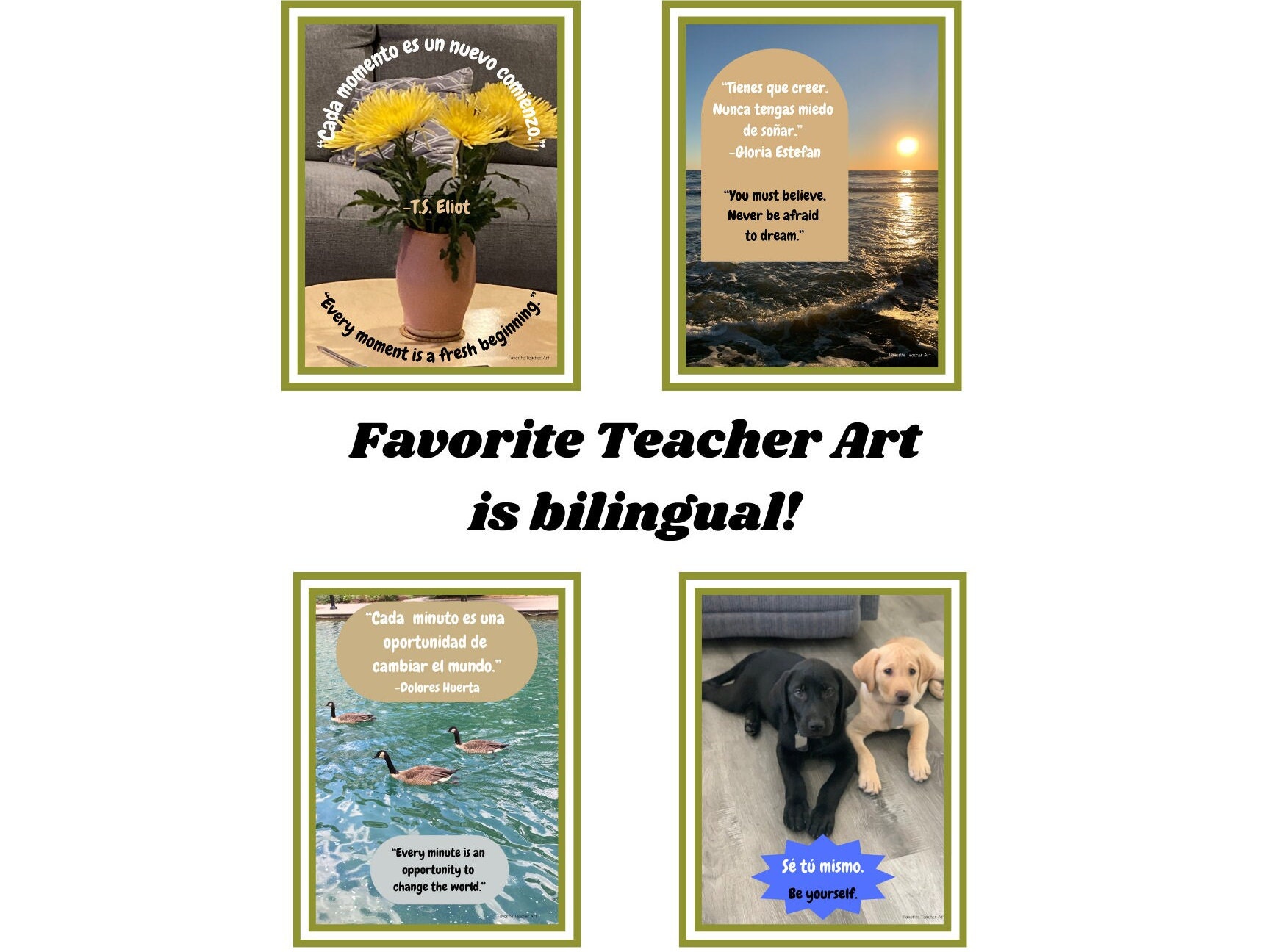 10 Bilingual Motivational Posters - Etsy