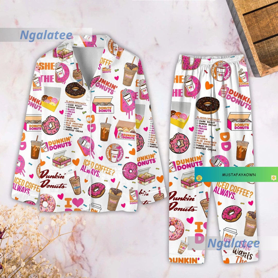 Dunkin Donuts Pajamas Dunkin Donuts Pajamas Set Dunkin - Etsy