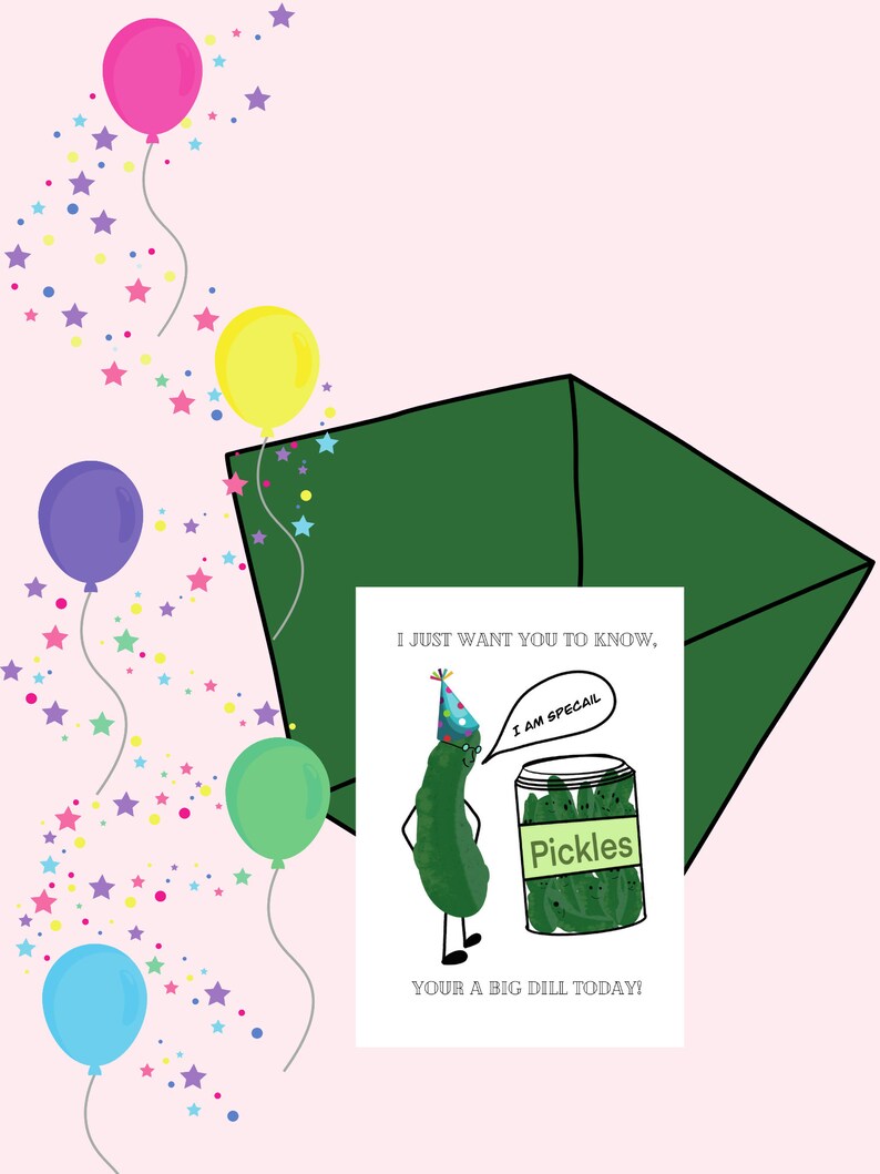 Printable Dill Pickle Card - Etsy
