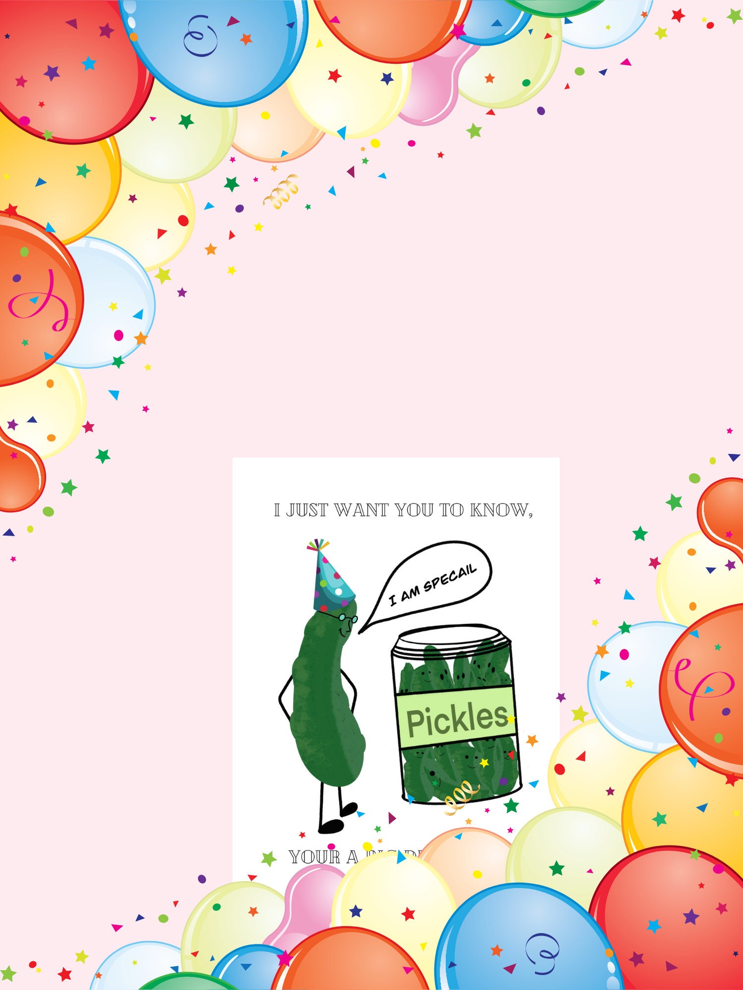 Printable Dill Pickle Card - Etsy