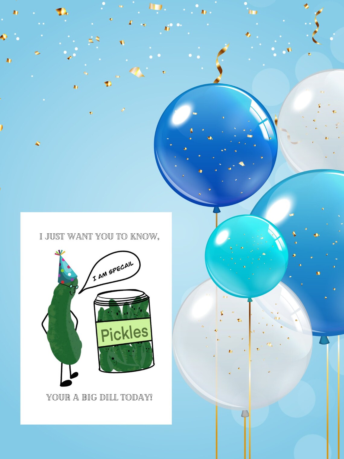 Printable Dill Pickle Card - Etsy