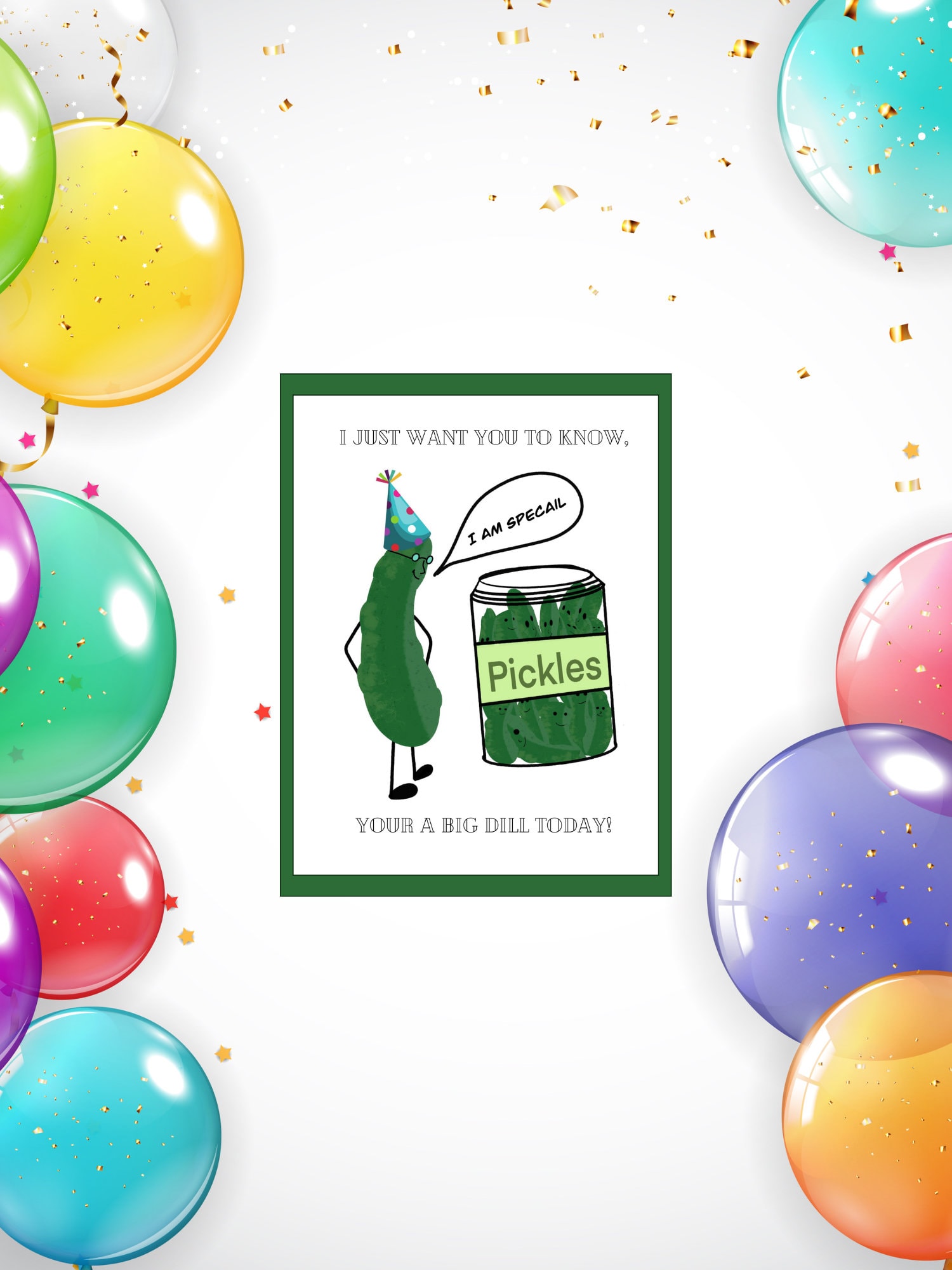 Printable Dill Pickle Card - Etsy