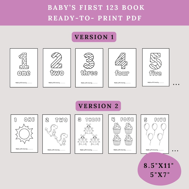 ABC 123 Coloring Book: Baby's First Book PDF Download & Editable Covers ...