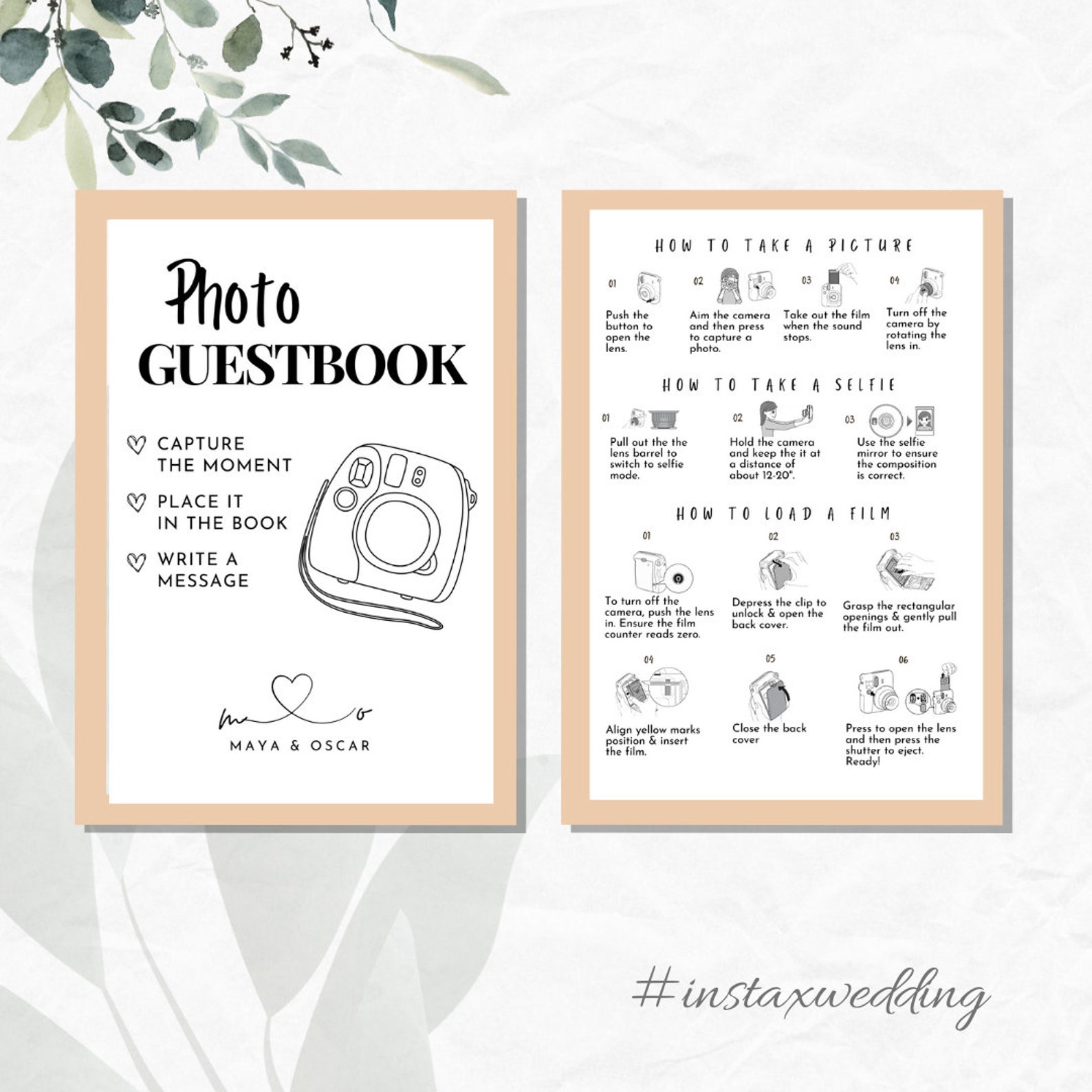 Instax Mini 11 Instructions Sign: Polaroid Guestbook (digital Download ...