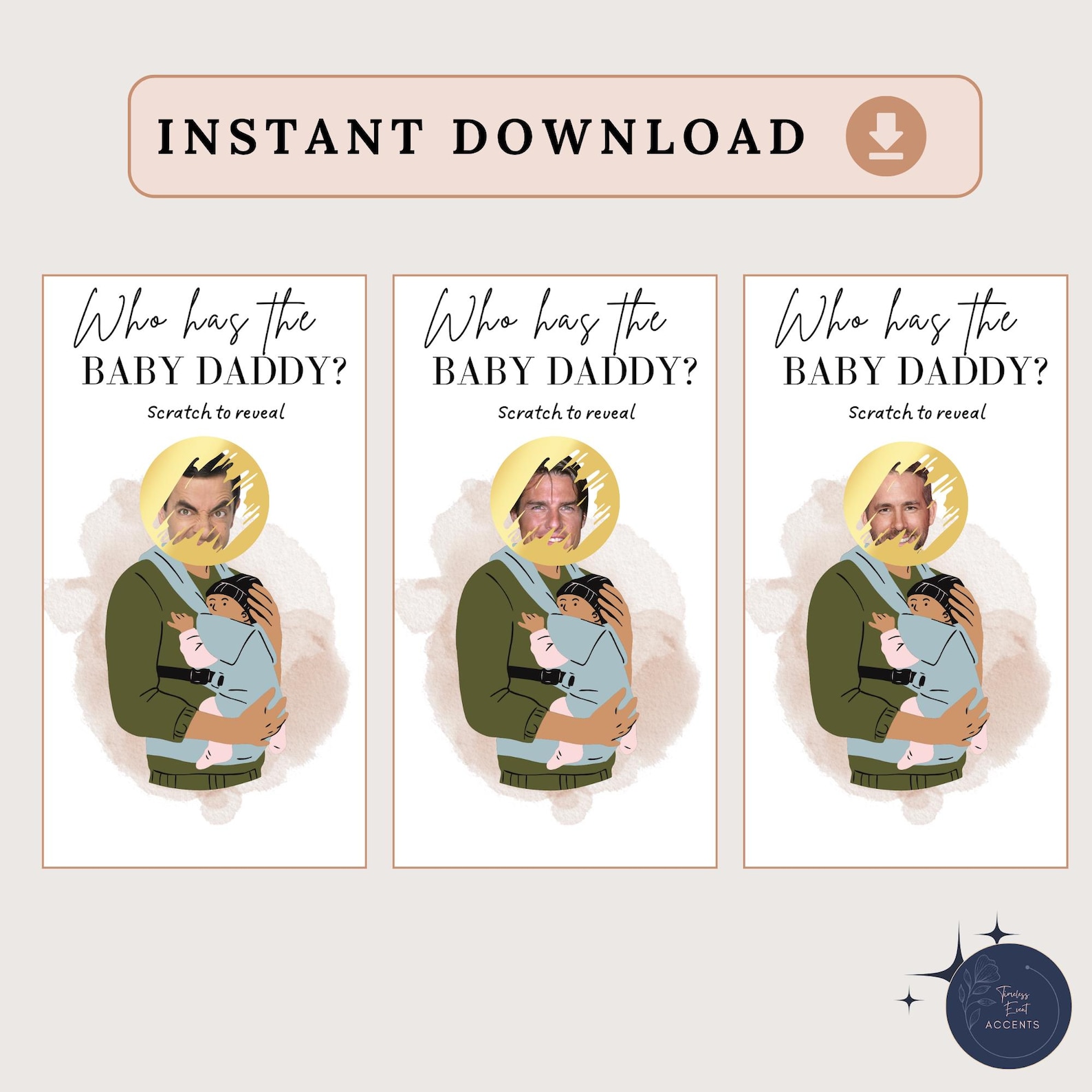 Editable Who Has the Baby Daddy Game: 108 Celebrity Cards (digital ...