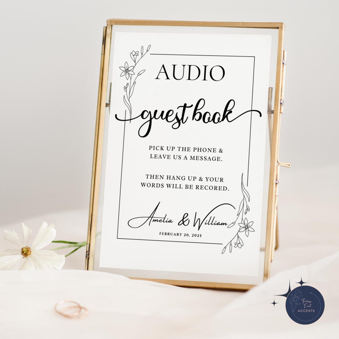 Audio Guestbook Sign, Guestbook Sign, Printable Telephone Guestbook ...