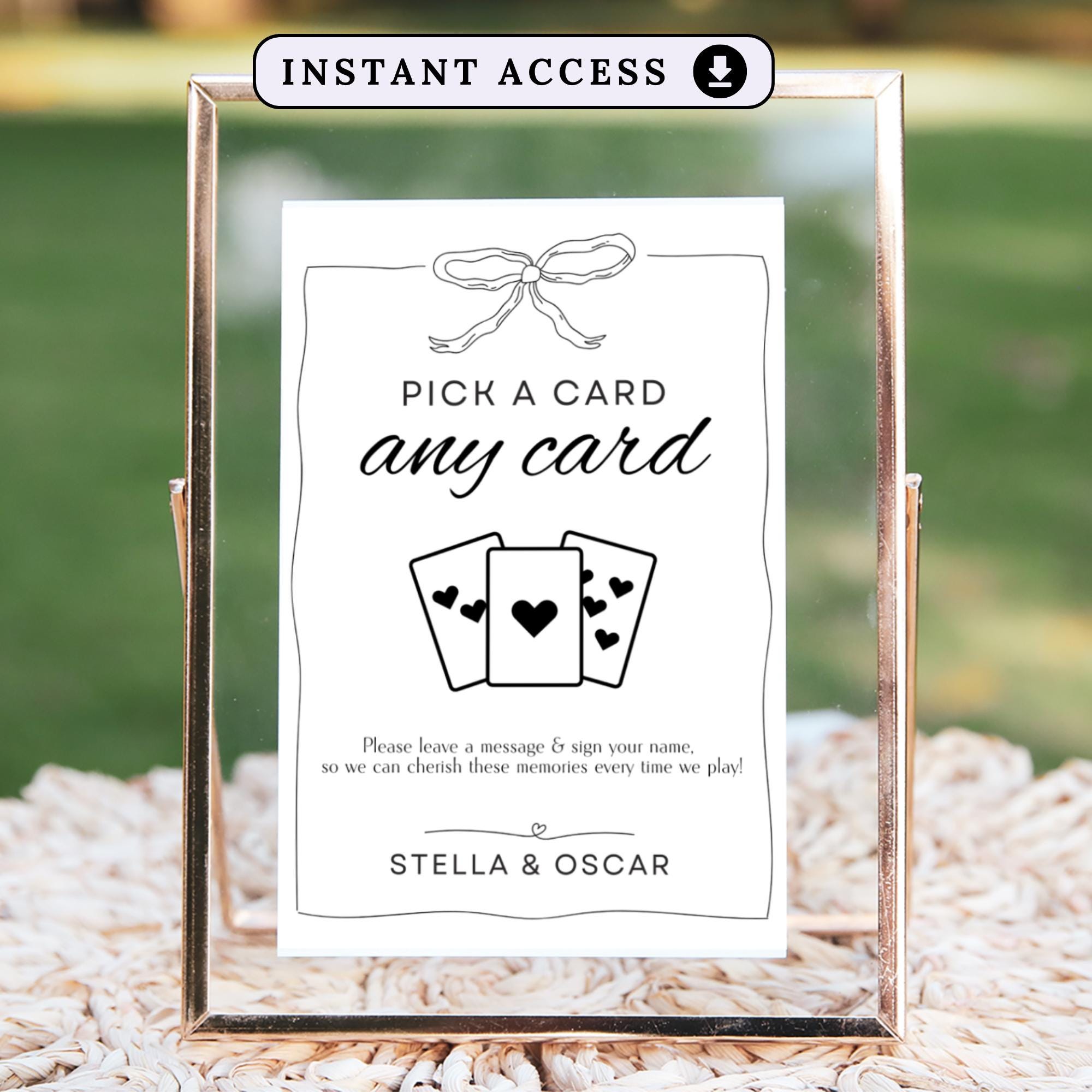 Playing Cards Wedding Guest Book Sign: Minimalist Editable Canva ...