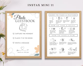 Instax Mini 11 Instructions, Editable Instax Mini Instruction, Polaroid Guestbook Sign, How to ...