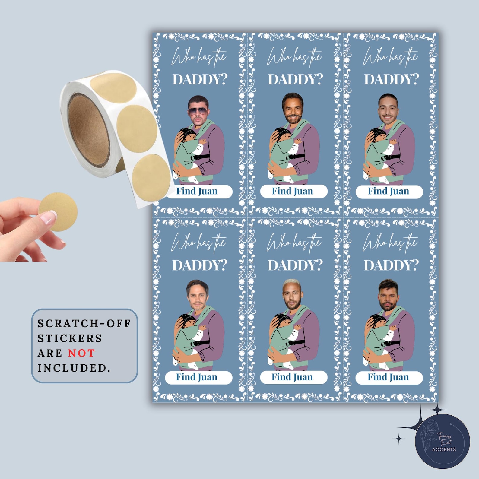 Cielito Lindo Baby Shower Game: Scratch-off Celebrity Faces (digital ...