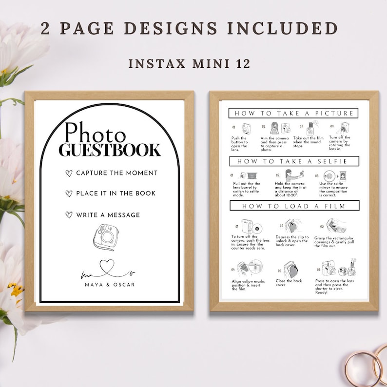 Editable Instax Mini 12 Instructions, Polaroid Guestbook Sign, Instax ...