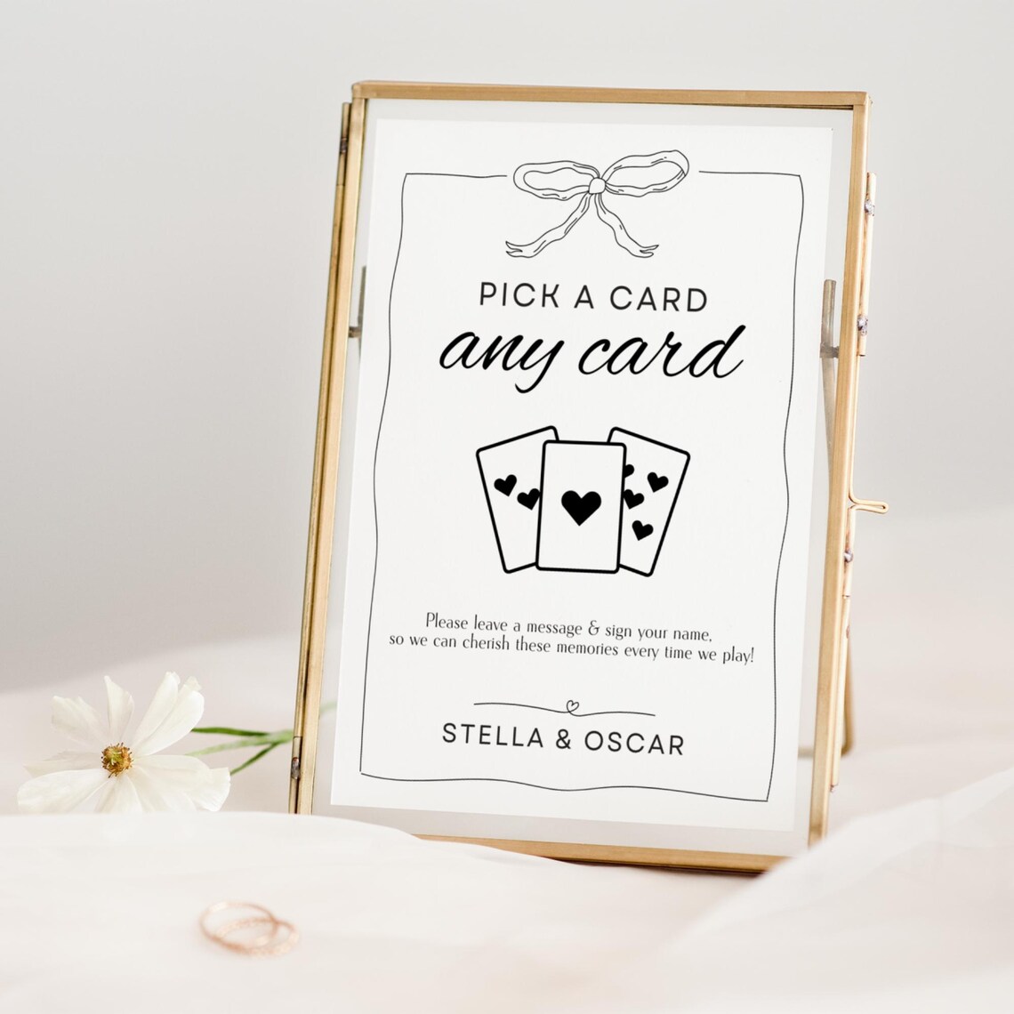 Playing Cards Wedding Guest Book Sign: Minimalist Editable Canva ...