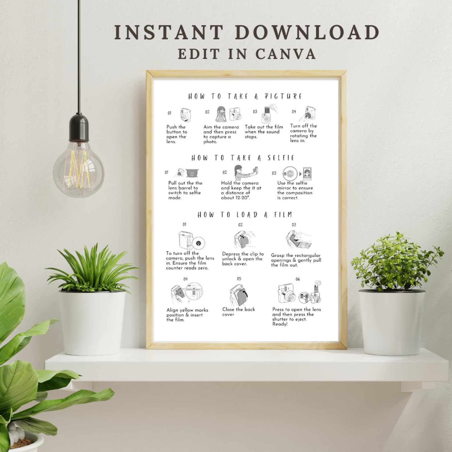 Editable Instax Mini 11 Instructions, Polaroid Guestbook Sign, Instax ...