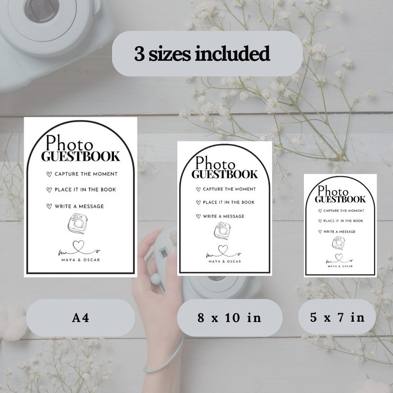 Editable Instax Mini 12 Instructions, Polaroid Guestbook Sign, Instax ...