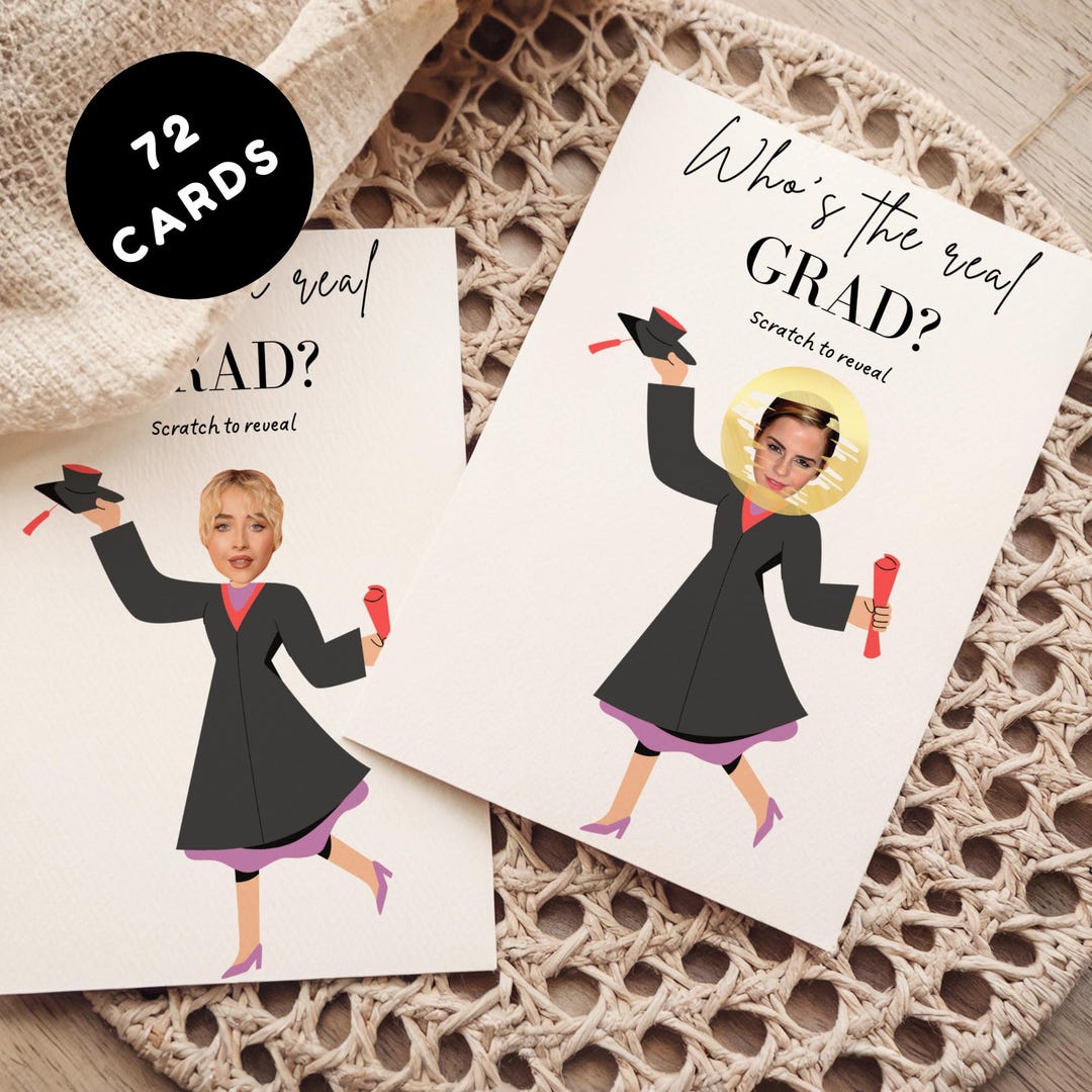 Editable Graduation Party Scratch off Game, Fun Grad Celebration ...