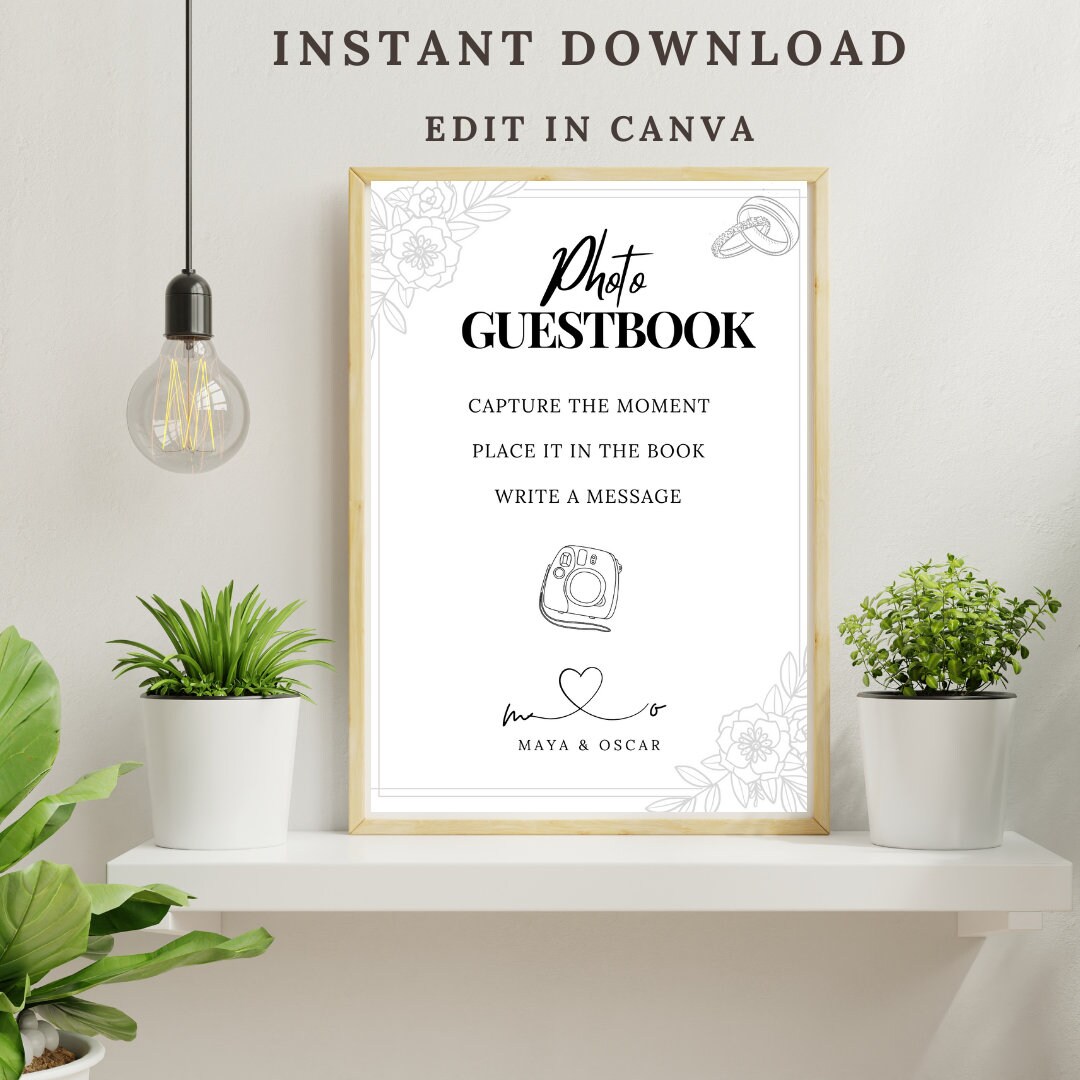 Editable Instax Mini 12 Instructions, Polaroid Guestbook Sign, Instax ...