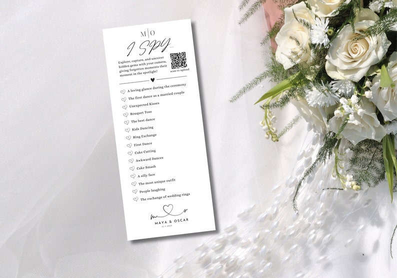 I Spy Wedding Game Template: QR Code Photo Sharing (digital Download ...