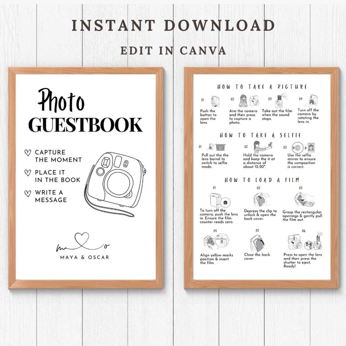 Instax Mini 11 Instructions Sign: Polaroid Guestbook (digital Download ...