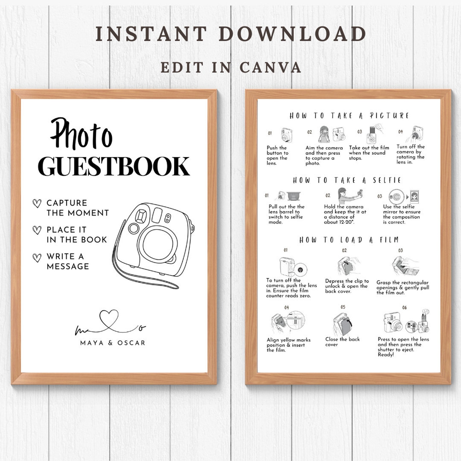 Editable Instax Mini 11 Instructions, Polaroid Guestbook Sign, Instax ...