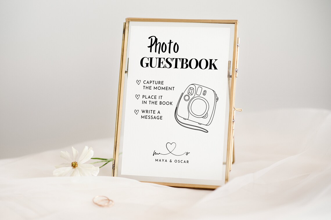 Instax Mini 11 Instructions Sign: Polaroid Guestbook (digital Download ...