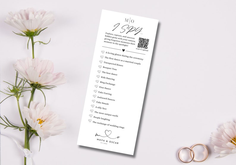 I Spy Wedding Game Template: QR Code Photo Sharing (digital Download ...