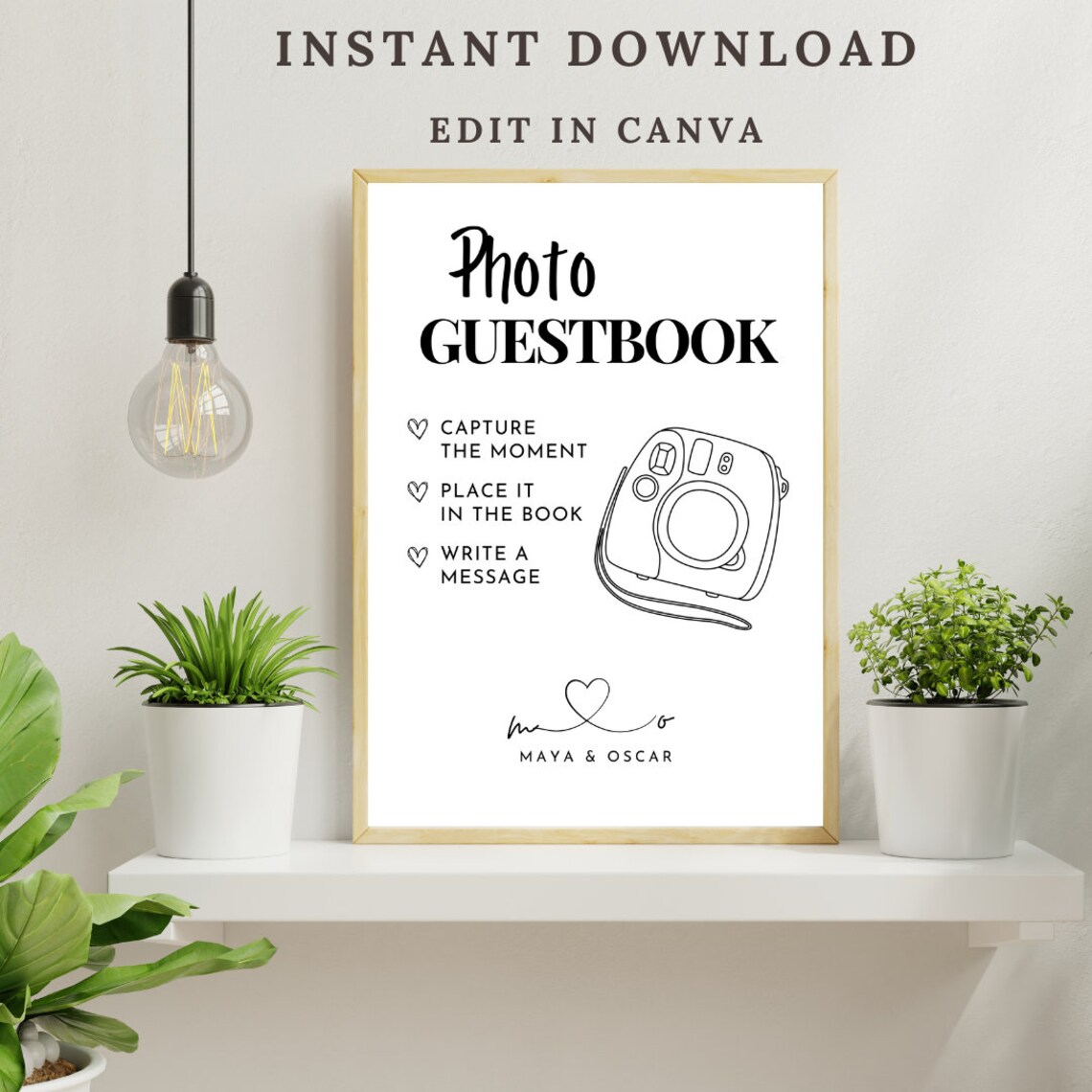 Instax Mini 11 Instructions Sign: Polaroid Guestbook (digital Download ...