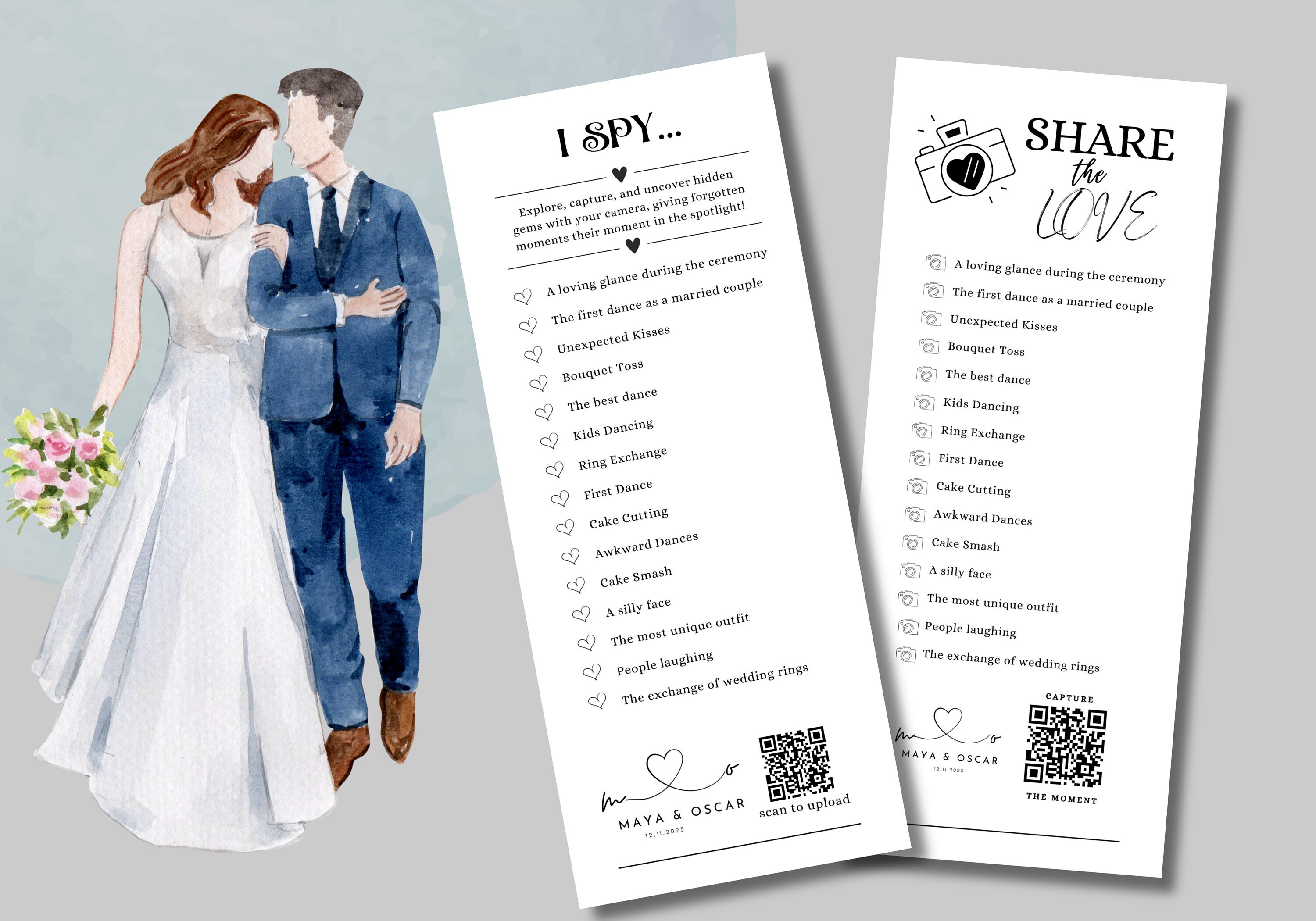 Wedding I Spy Game Template: Photo Sharing QR Code (digital Download ...