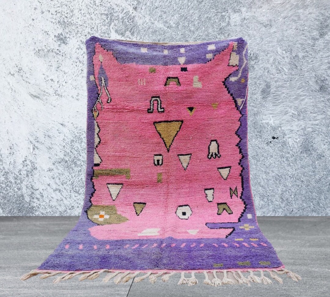 Unique Moroccan Pink Rug, Custom Pink and Purple Rugs, Authentic ...