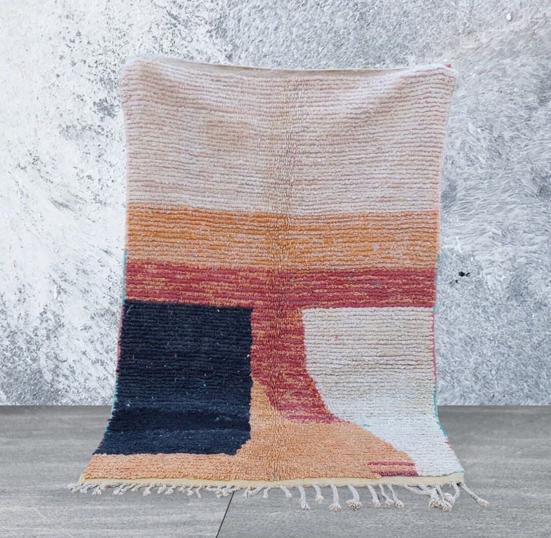 LUX MUSTARD RUG, Large Black and Yellow Moroccan Rug, Unique Moroccan ...