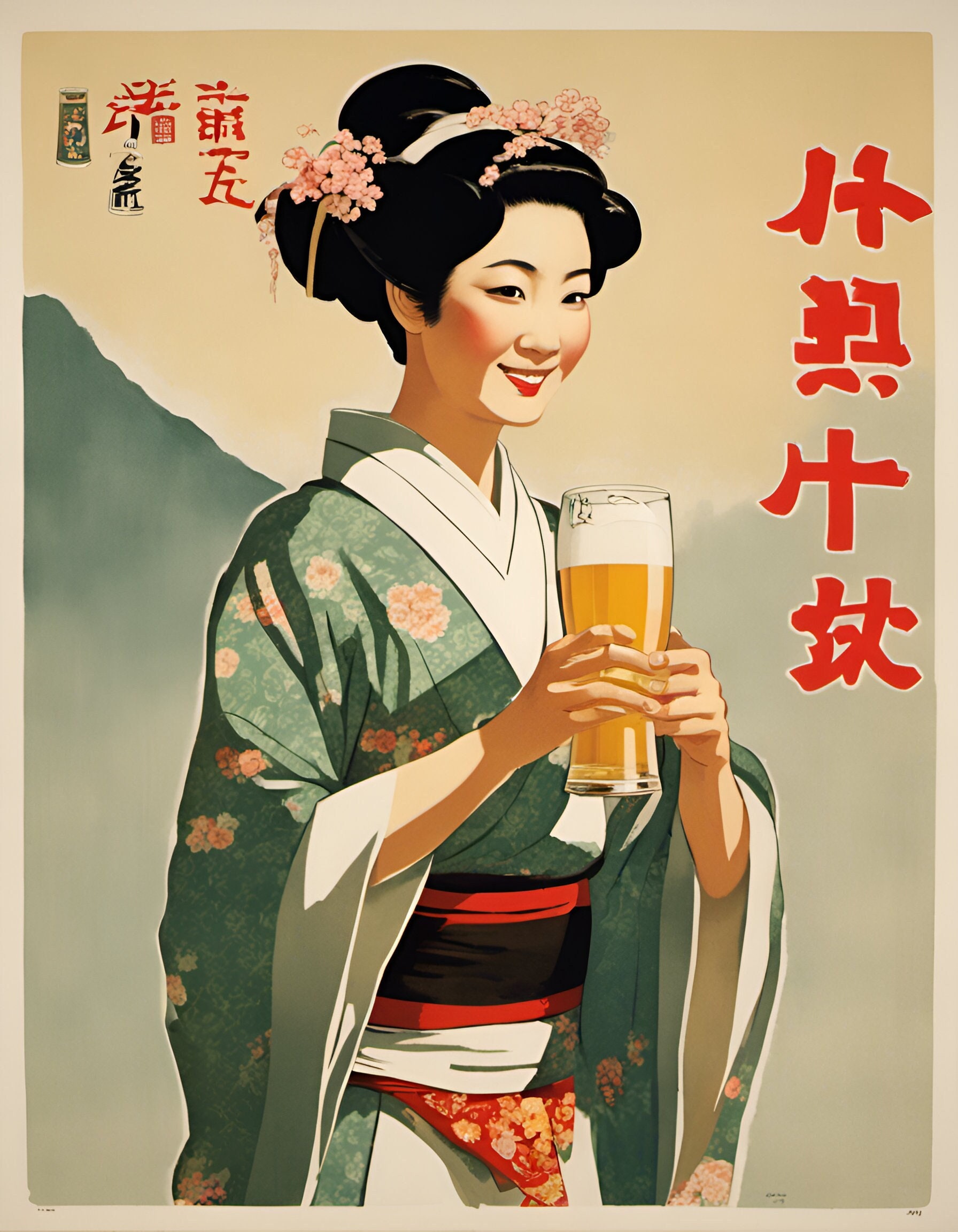 5x Vintage Beer Advertisement Posters Japan - Etsy