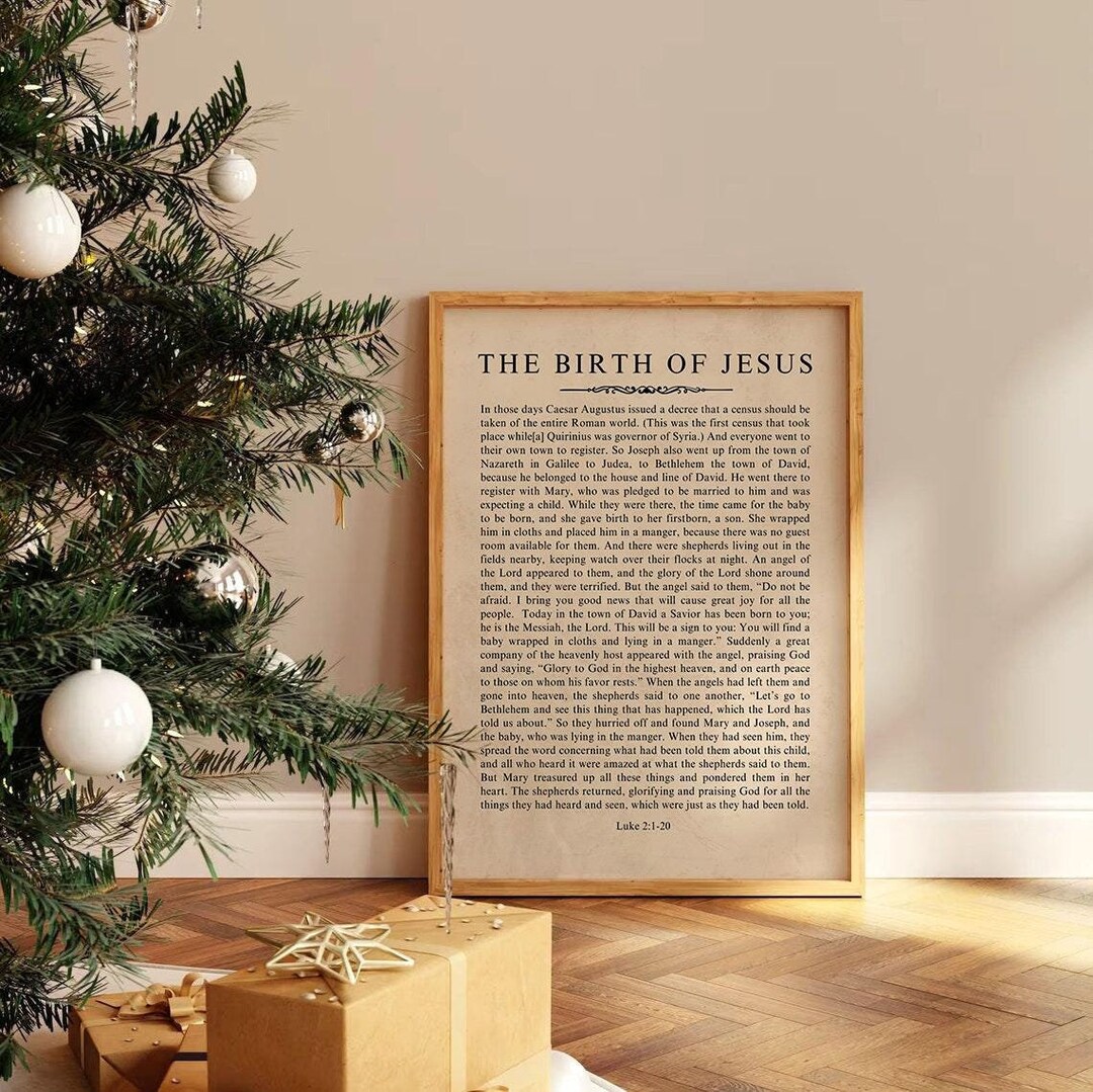 The Birth of Jesus, Luke 2:1-20, the Christmas Story Wall Art ...