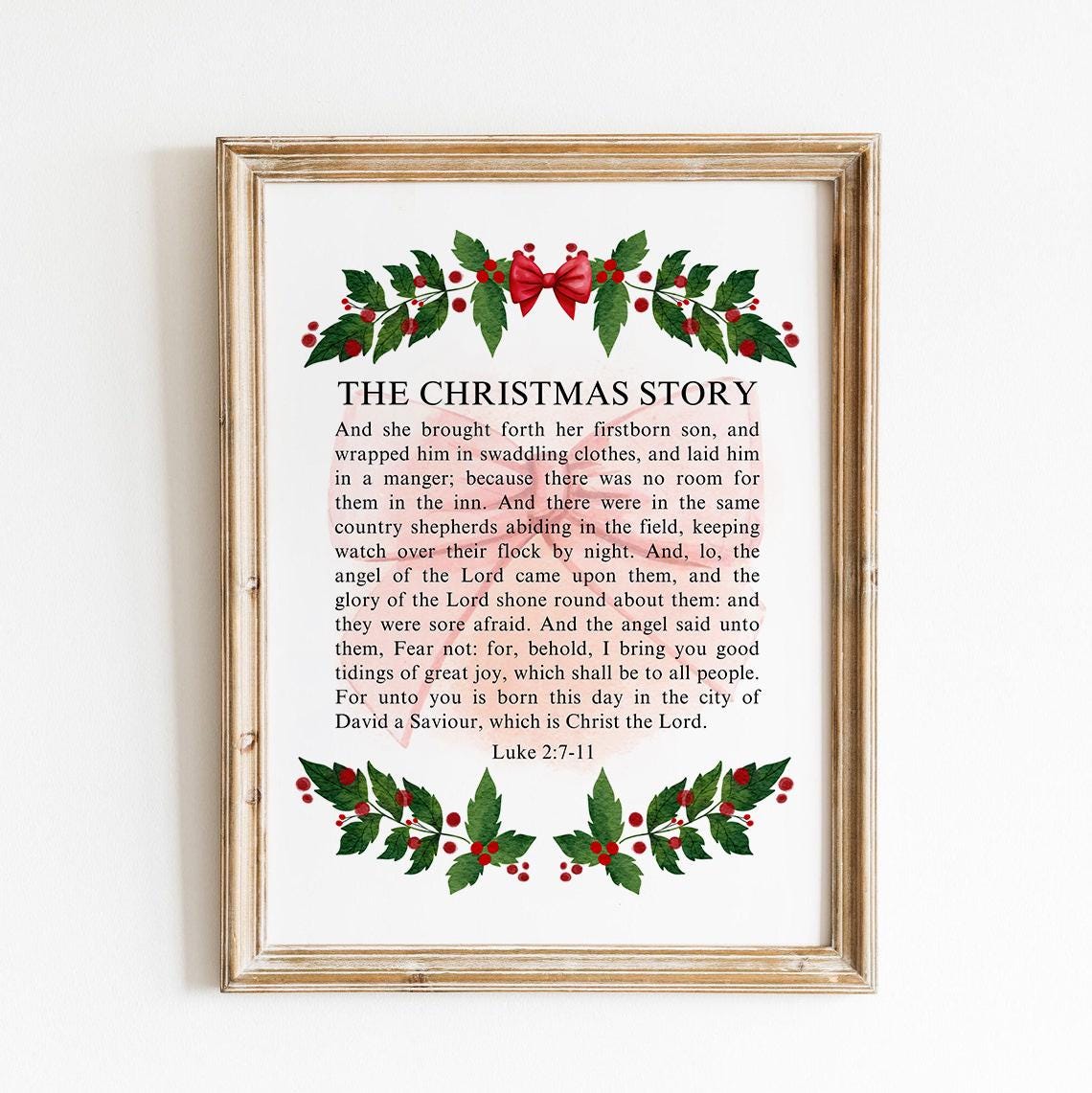 The Christmas Story Wall Art, the Nativity Story Printable, Christian ...