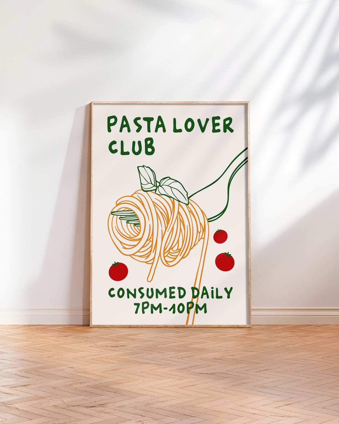 Pasta Lover Club Print, Spaghetti Print, Pasta Poster, Retro Italian ...