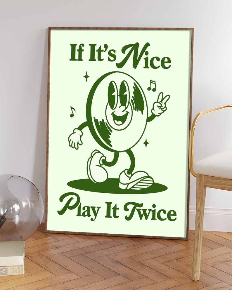 If It's Nice Play It Twice Record Poster, Trendy Retro Gift, Retro ...