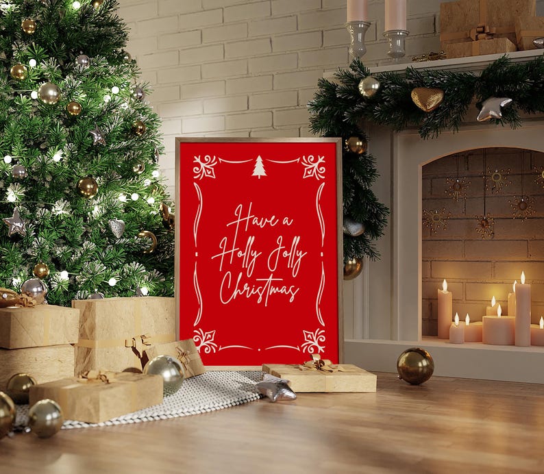 Have A Holly Jolly Christmas Wall Art, Trendy Christmas Print, Merry ...