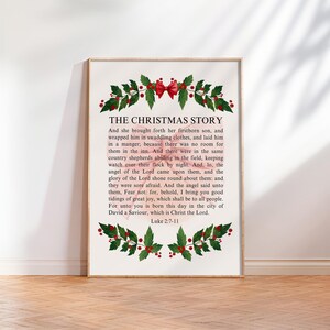 The Christmas Story Wall Art, the Nativity Story Printable, Christian ...
