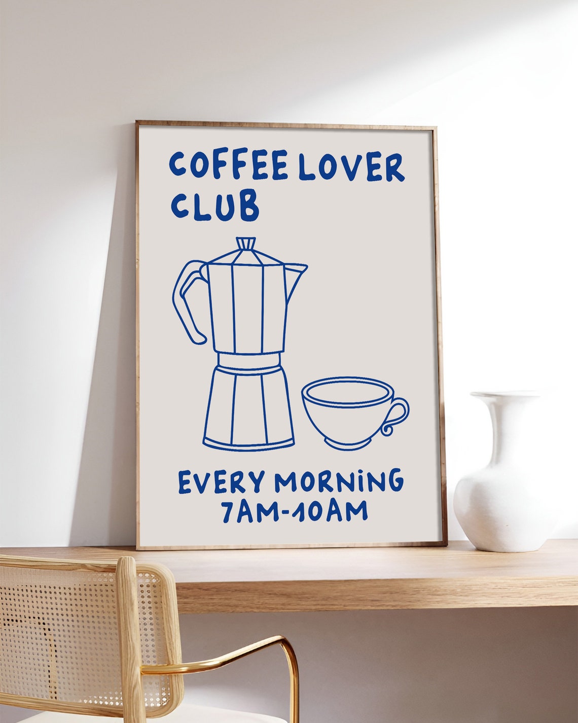Coffee Lover Club Print, Breakfast Poster, Moka Pot Espresso Print ...