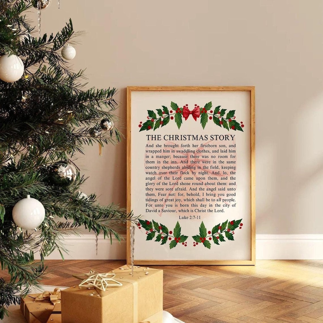 The Christmas Story Wall Art, the Nativity Story Printable, Christian ...
