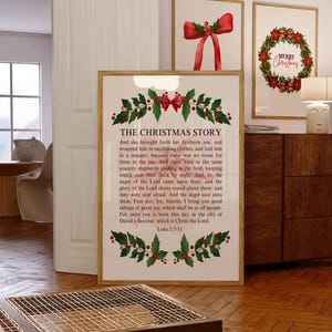 The Christmas Story Wall Art, the Nativity Story Printable, Christian ...
