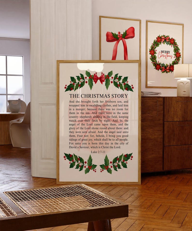 The Christmas Story Wall Art, the Nativity Story Printable, Christian ...