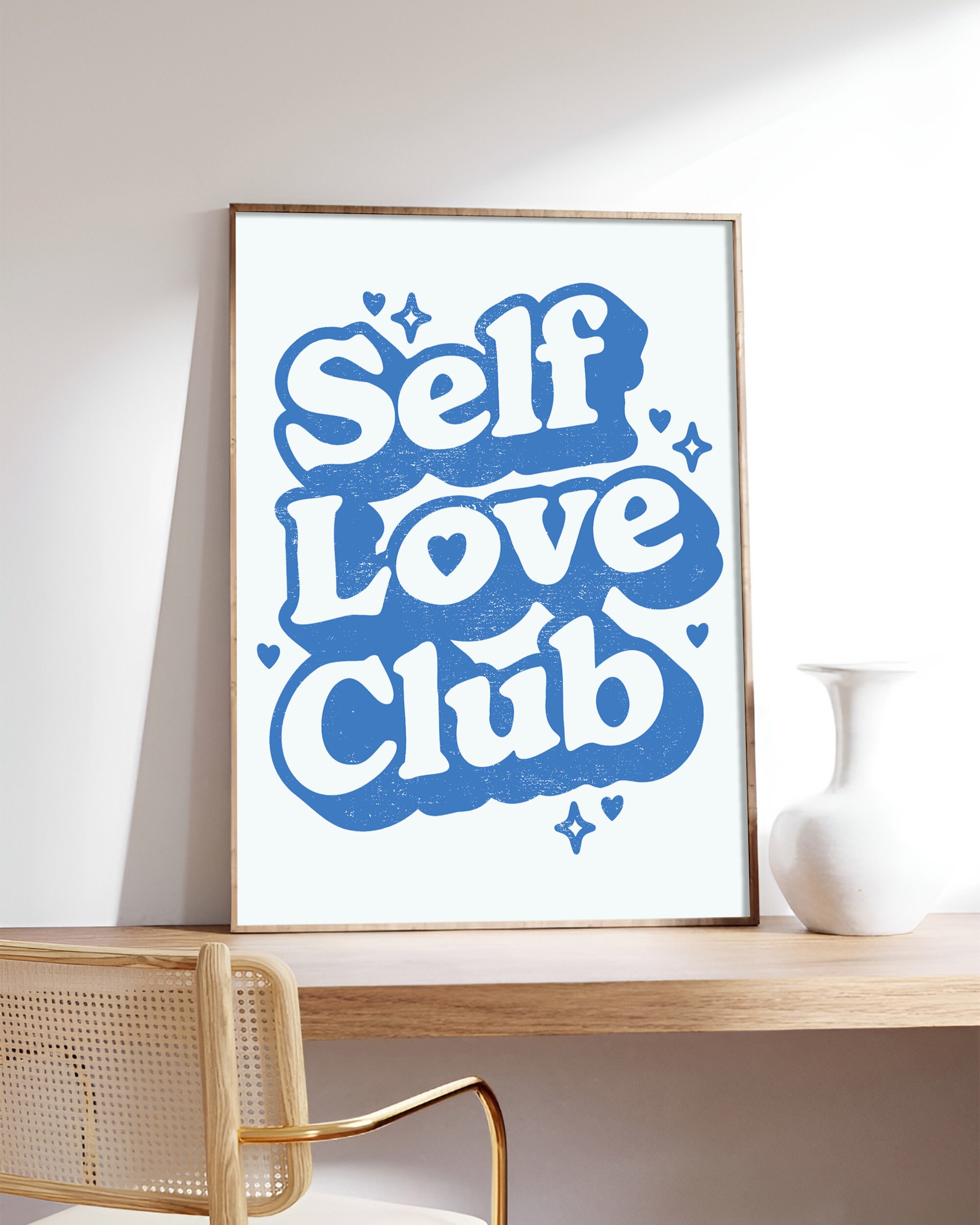 Self Love Club, Self Love Print, Digital Download, Retro Quote ...