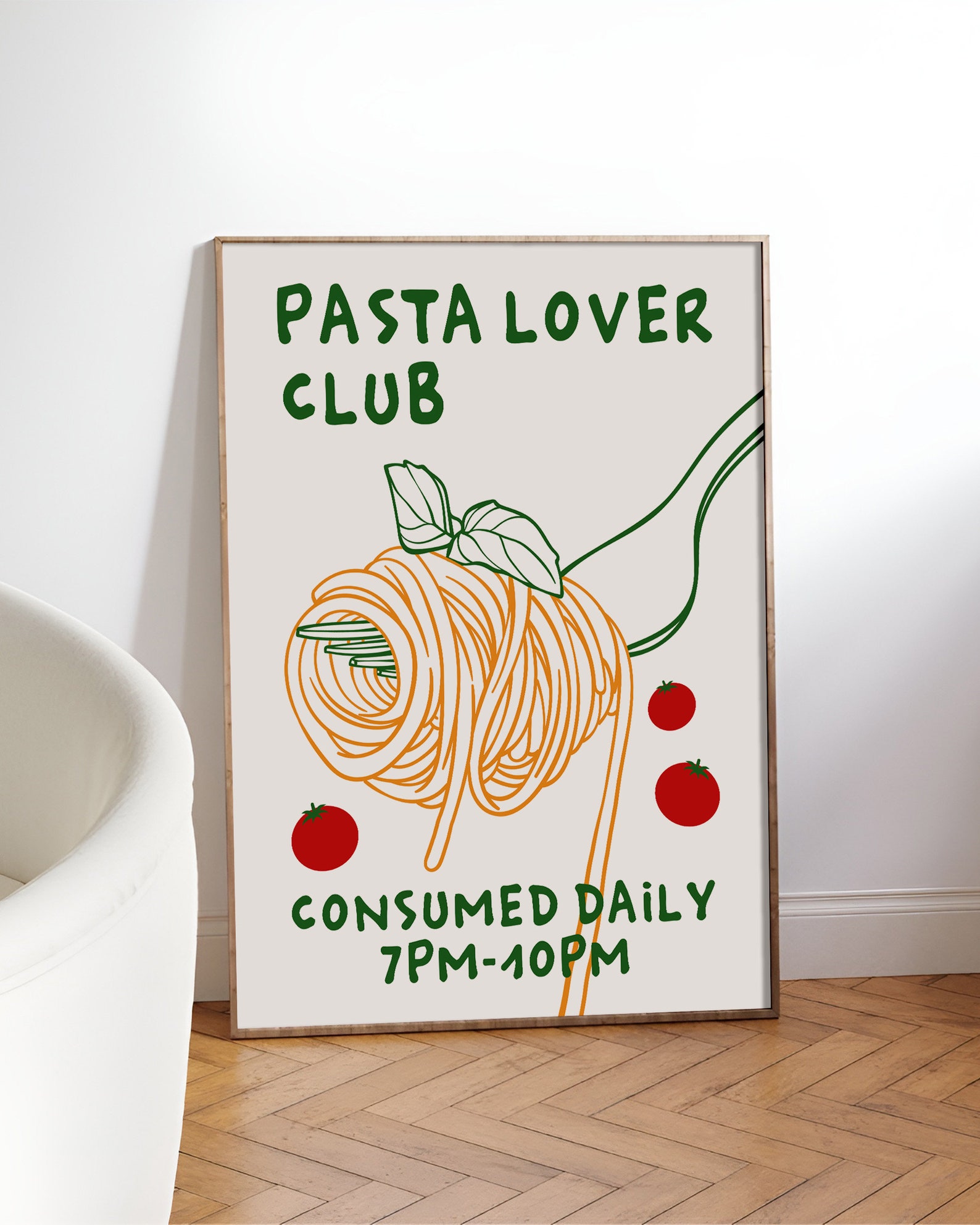 Pasta Lover Club Print, Spaghetti Print, Pasta Poster, Retro Italian ...