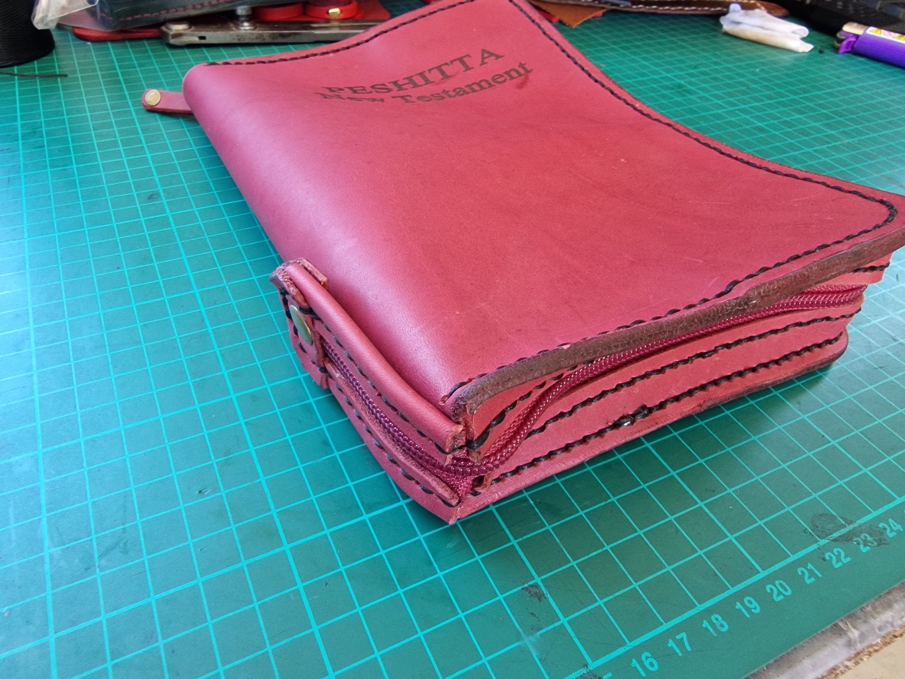 Leather Book Cover With Zipper,leather Book Cover for Bible,leather ...