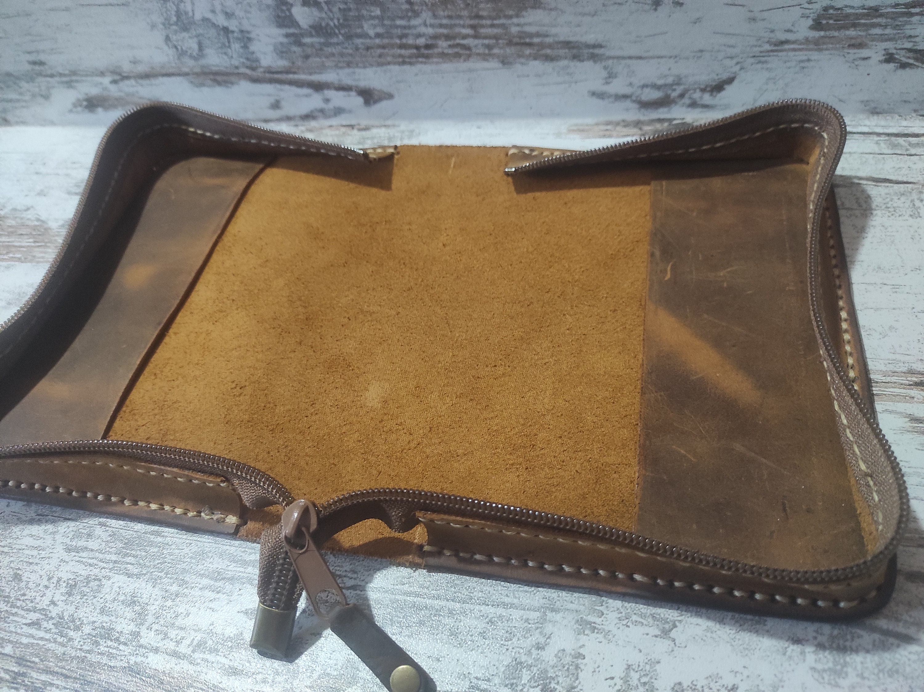 Leather Book Cover With Zipper,leather Book Cover for Bible,leather ...