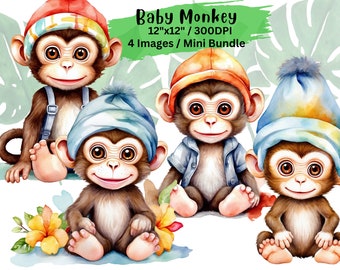 Baby Bear Watercolor Clipart, Mini Watercolor Clipart Set, PNG, High ...