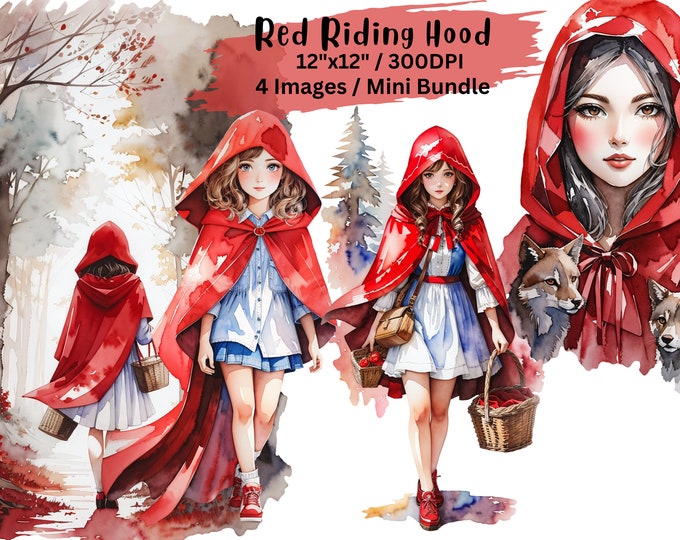 Little Red Riding Hood Images, Storybook Drawings, Clipart Pack ...