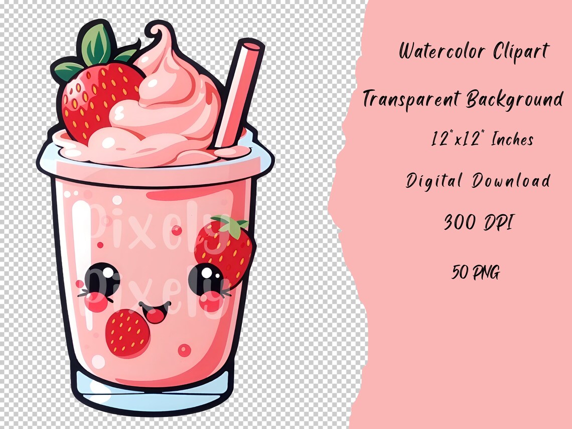 Kawaii Clipart Bundle, Cute Kawaii PNG Clipart, Cartoon, Transparent ...