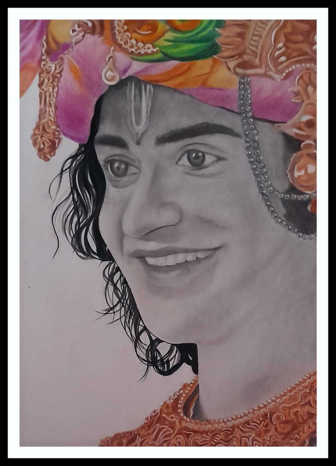 Lord Krishna Drawing on A4 Drawing Sheet. - Etsy