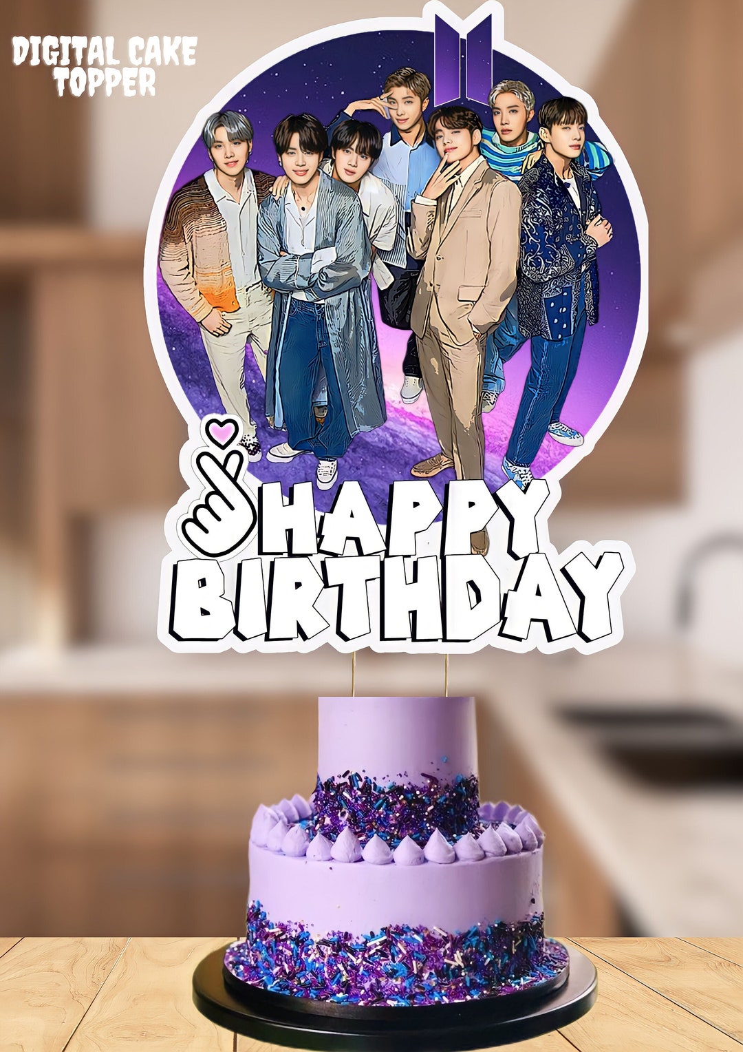BTS Kpop Boy Group Birthday Cake Topper / Kpop Idol Cake Topper / BTS ...
