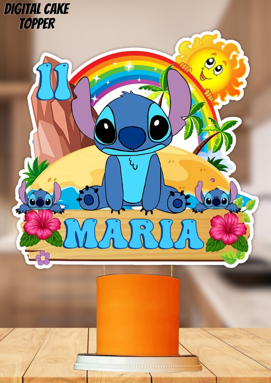 Stitch Cake Topper, Printable Stitch Cake Topper, Digital Cake Topper ...